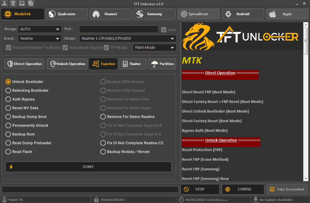 آذر فایل | نرم افزار حذف frp و آنلاک TFT Unlocker